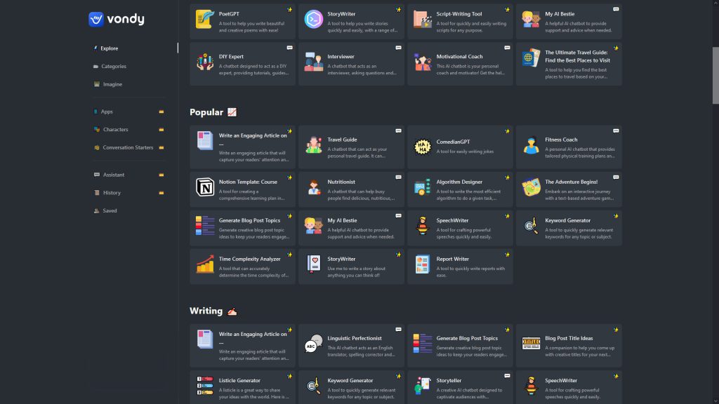 Vondy Review. ChatGPT alternative with hundreds of AI apps